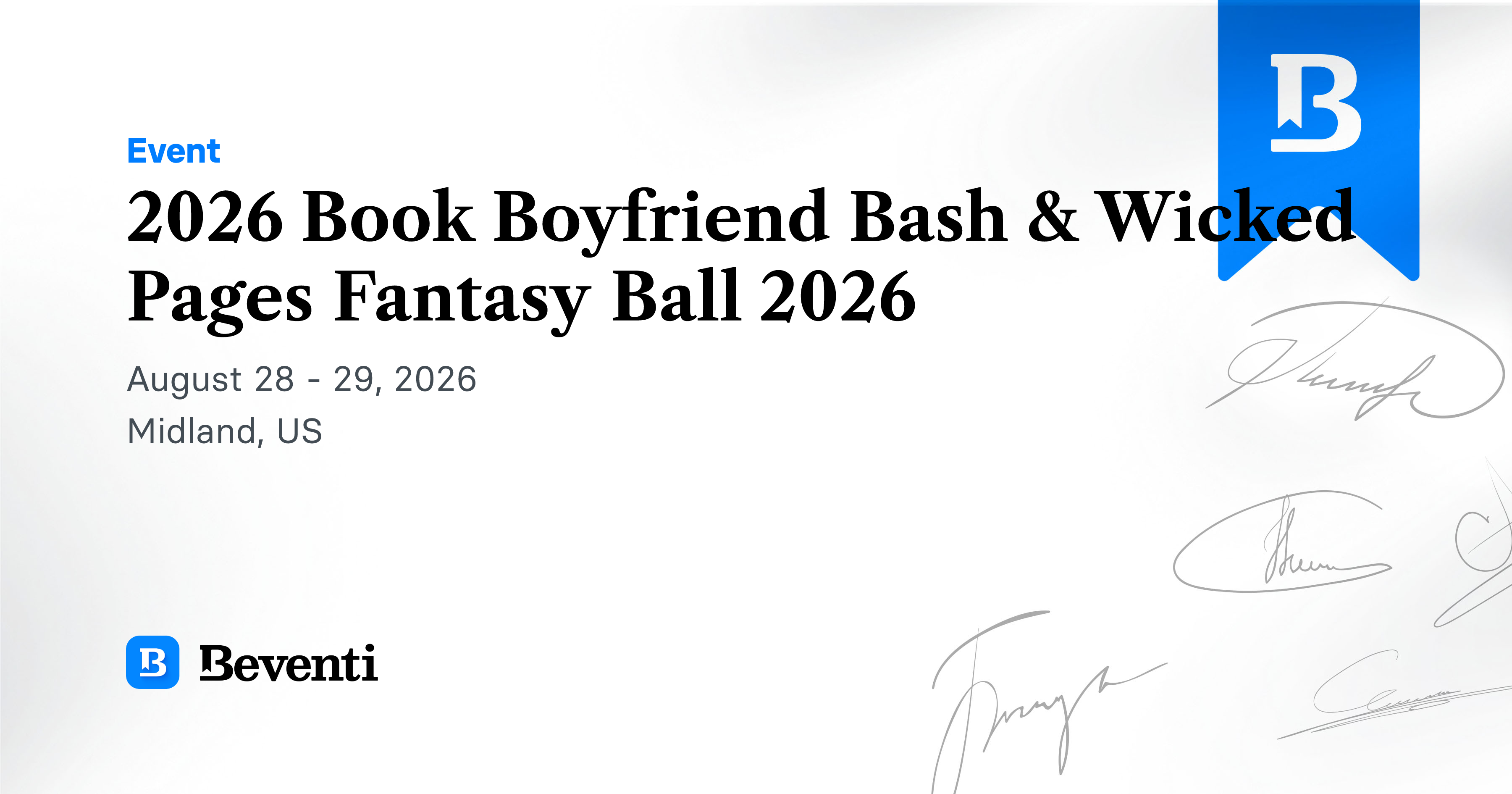 2026 Book Boyfriend Bash & Wicked Pages Fantasy Ball 2026