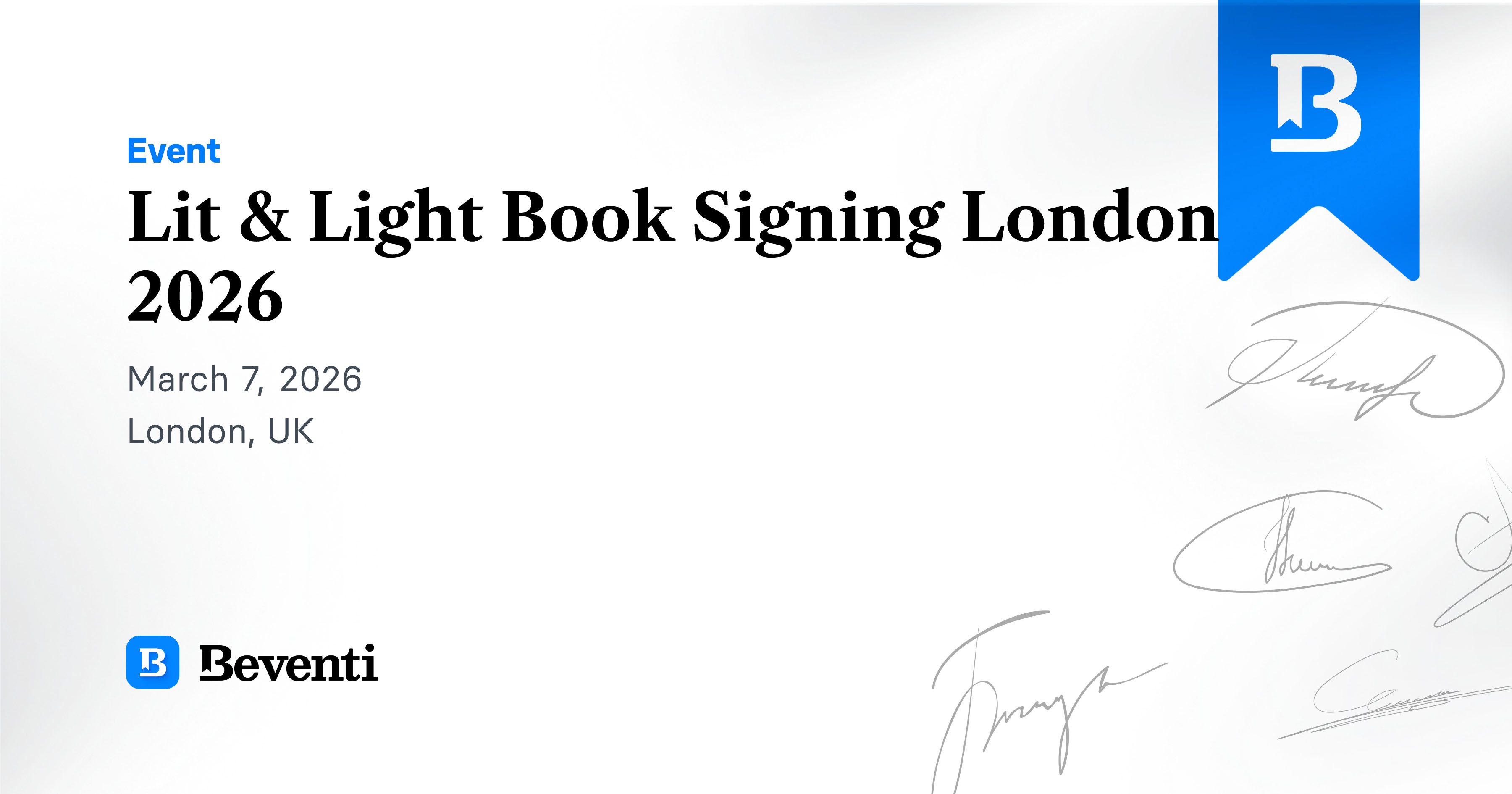 Lit & Light Book Signing London 2026