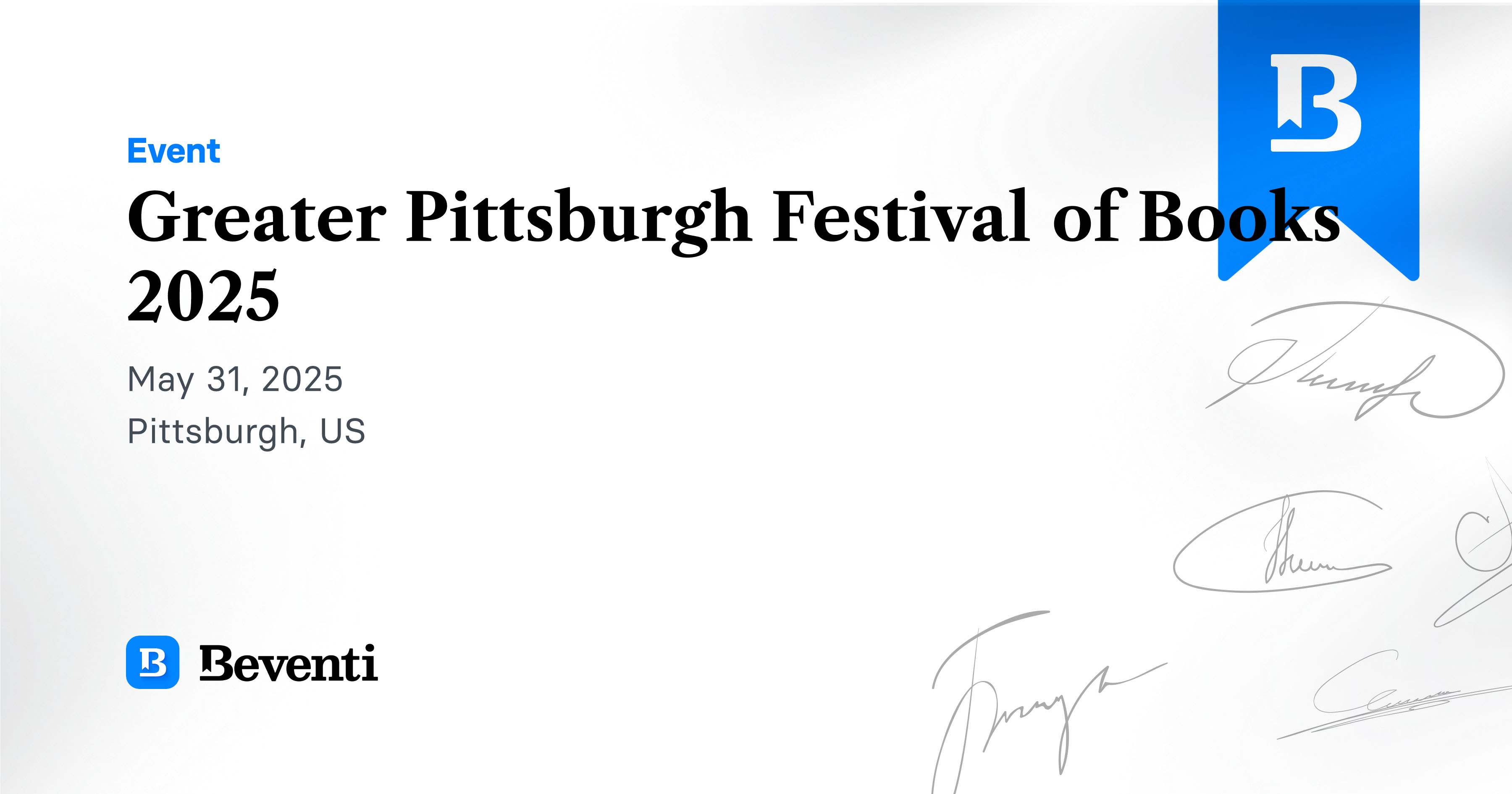 Greater Pittsburgh Festival of Books 2025 - Beventi