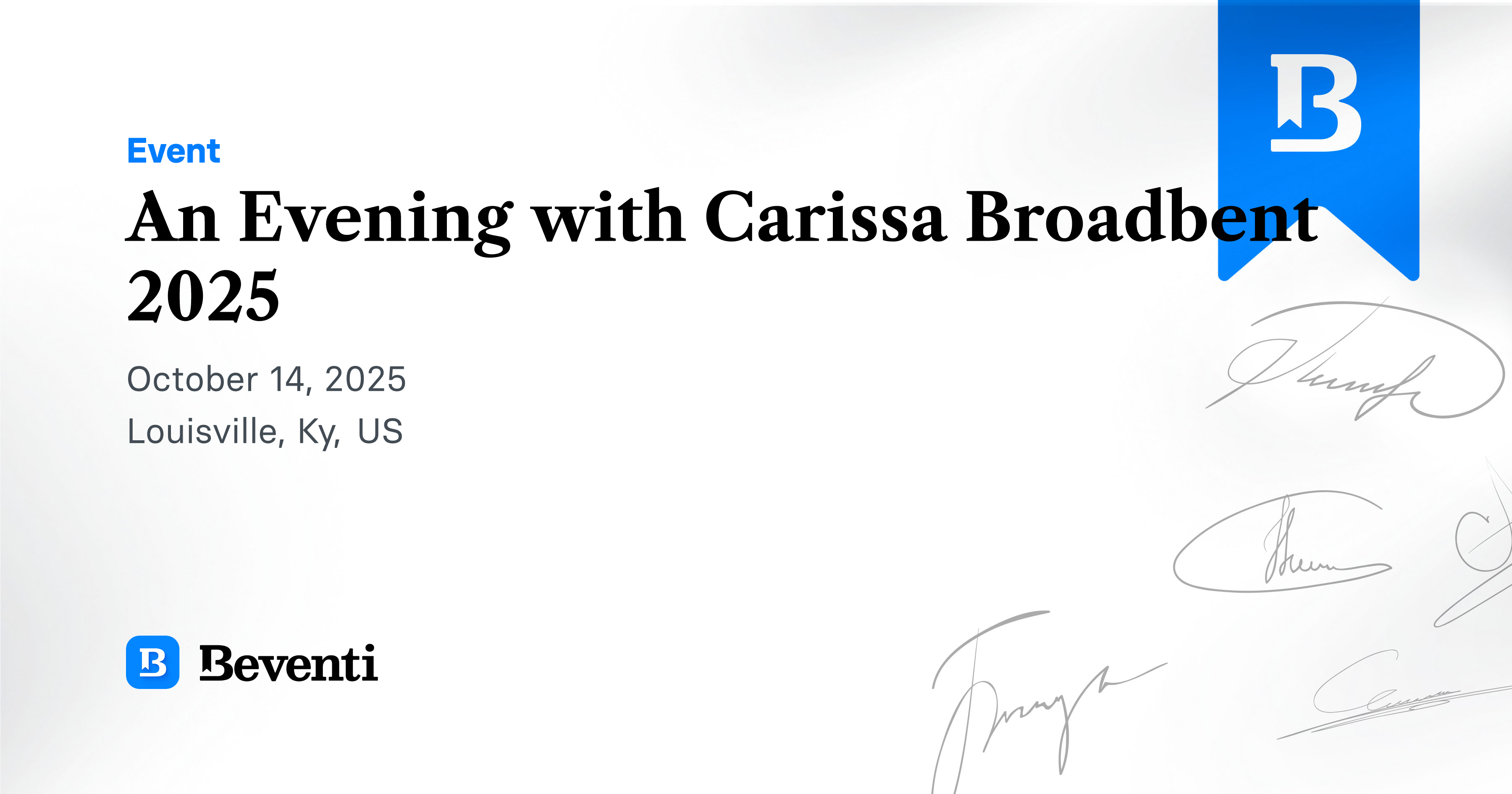 An Evening with Carissa Broadbent 2025