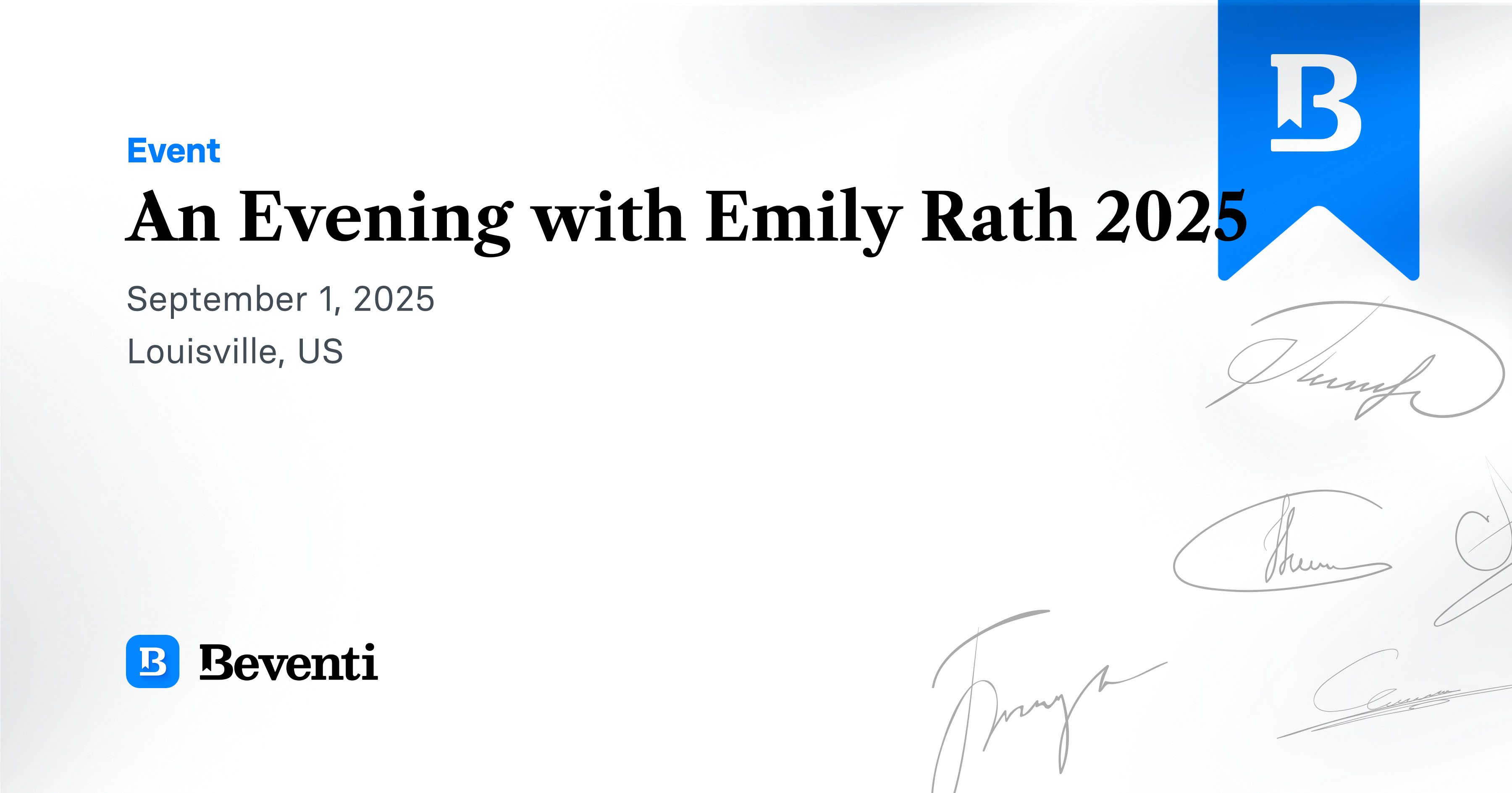 An Evening with Emily Rath 2025 - Beventi